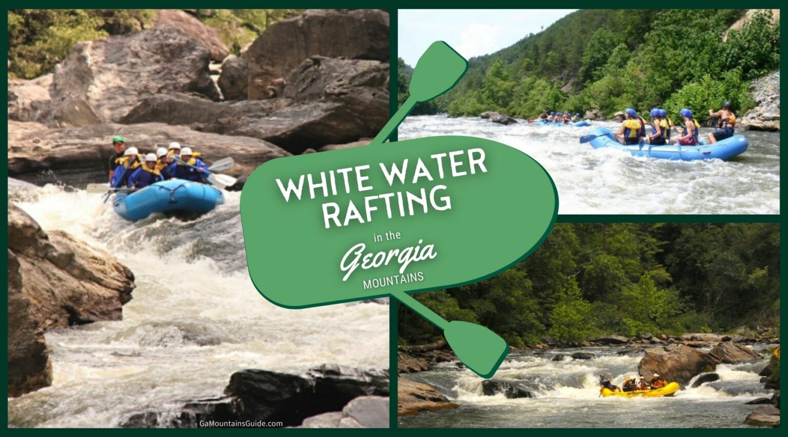 Scenic white water rafting in the North Georgia mountains